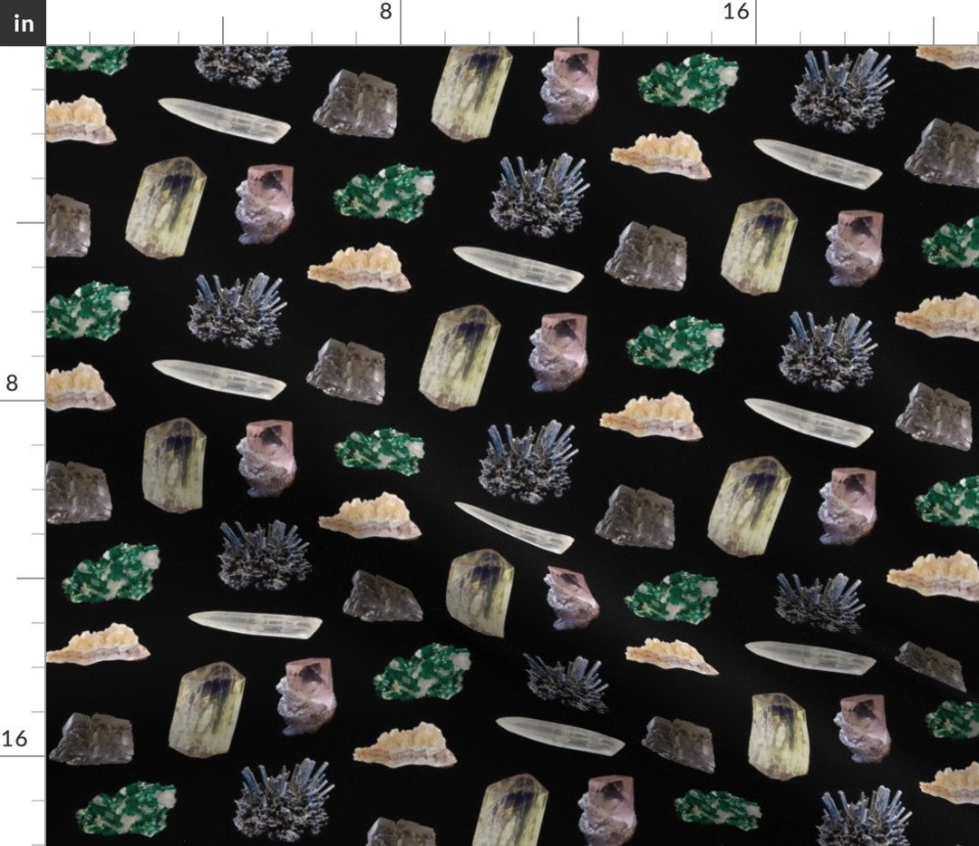 Raw Gem Fabric Raw Gemstones by Ultrapacifist Raw Crystals Cotton ...