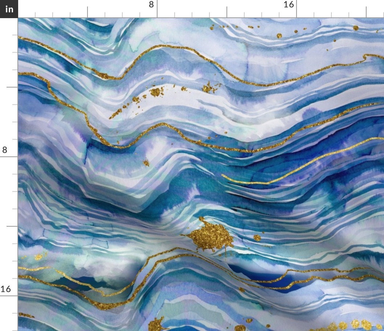 Blue Geode Fabric Blue and Green Geode by Karismithdesigns - Etsy