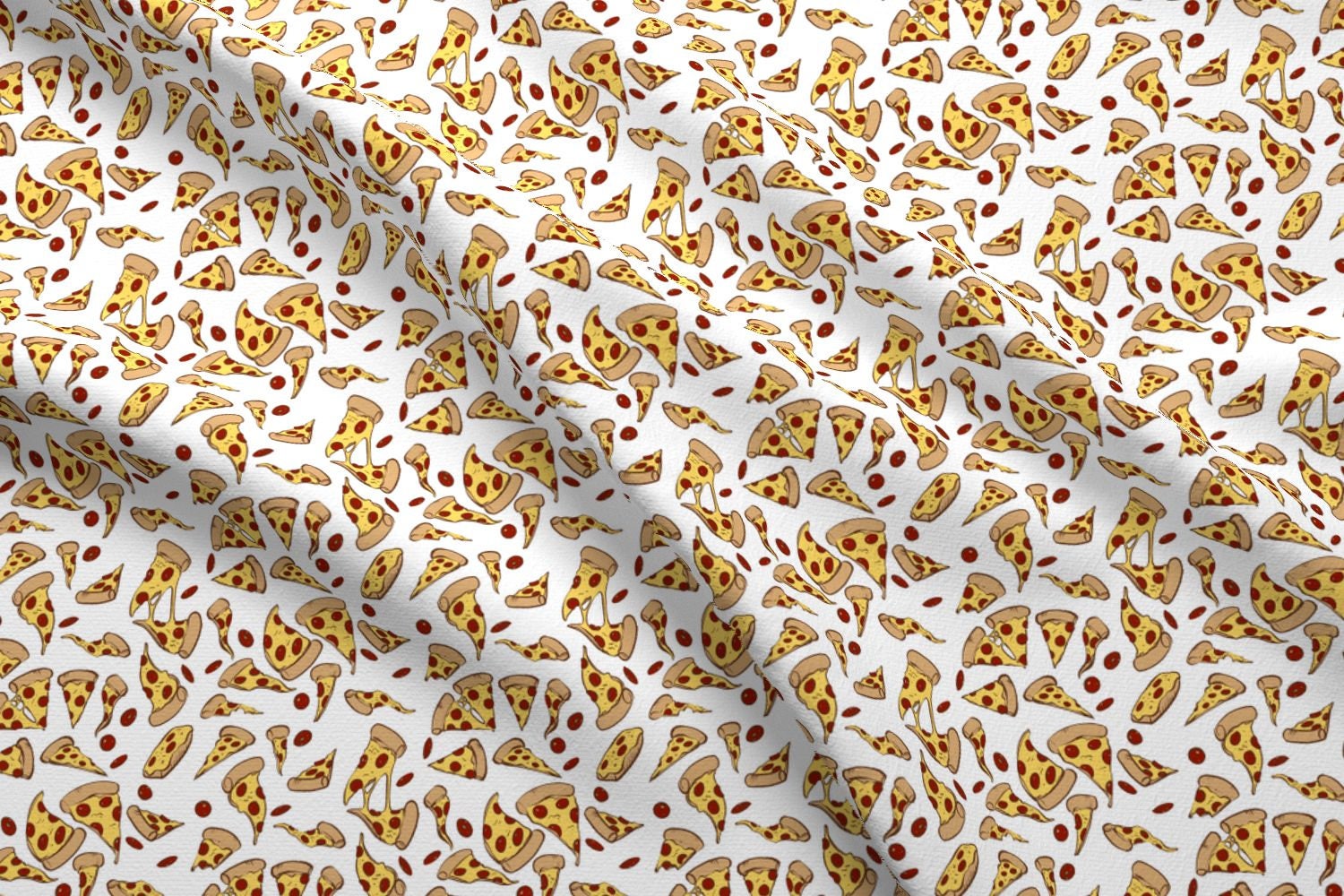 Pizza Fabric Pizza Pattern 1 By Jadegordon Pizza Cheese | Etsy