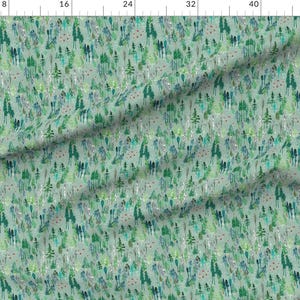 Forest Fabric - Noël Forest (sage) Med by Nouveau Bohemian - Forest ...