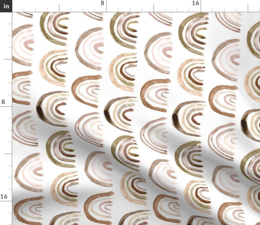 Watercolor Beige Rainbows Fabric Boho Rainbows Rotated - Etsy Canada
