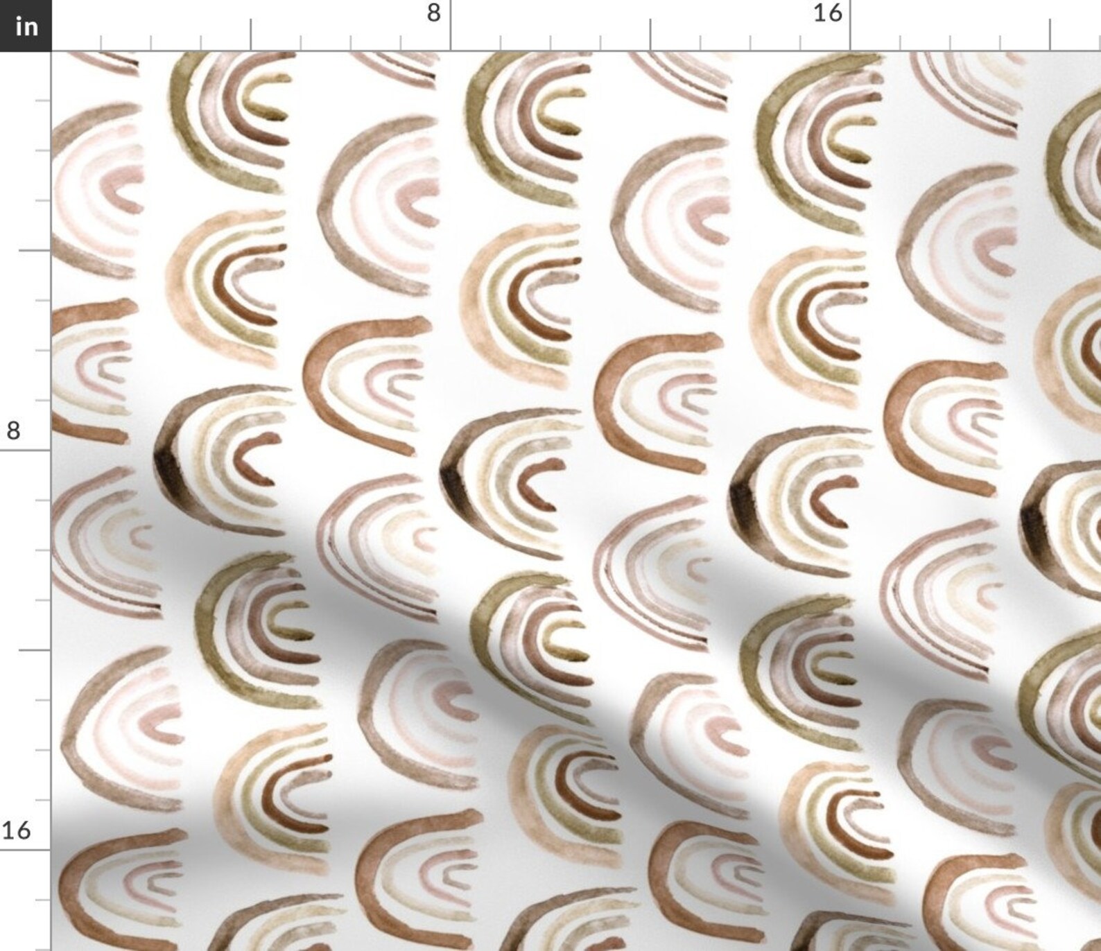 Watercolor Beige Rainbows Fabric Boho Rainbows Rotated - Etsy Canada