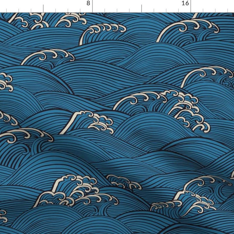 Waves Fabric - Etsy