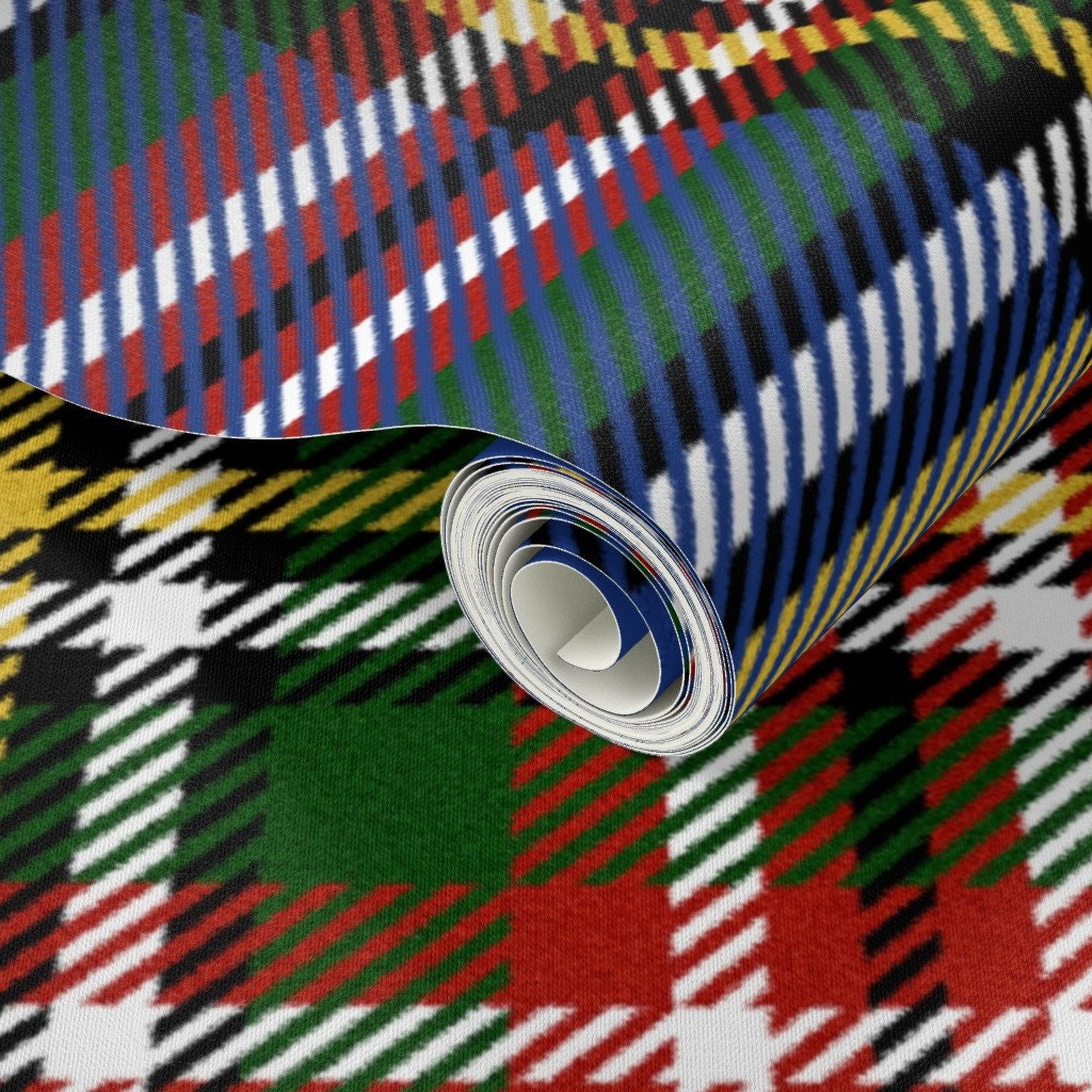 Tartan Wallpaper Royal Plaid by Peacoquettedesigns Blue - Etsy