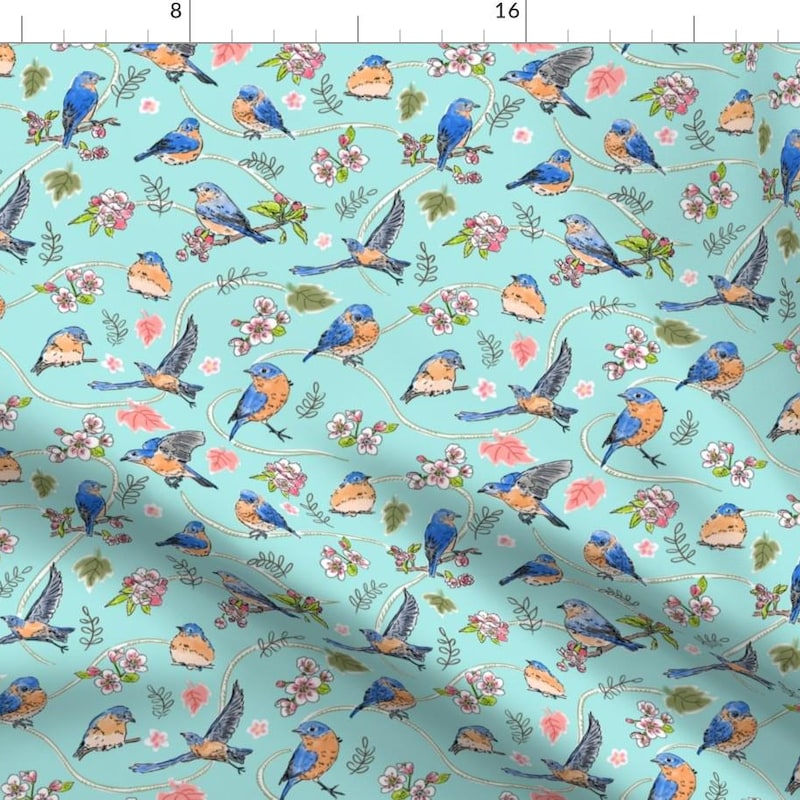 Bluebird Fabric - Etsy
