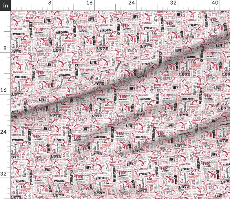 Gymnastics Fabric Gymnastics Fabric Red by Heathertm13 - Etsy