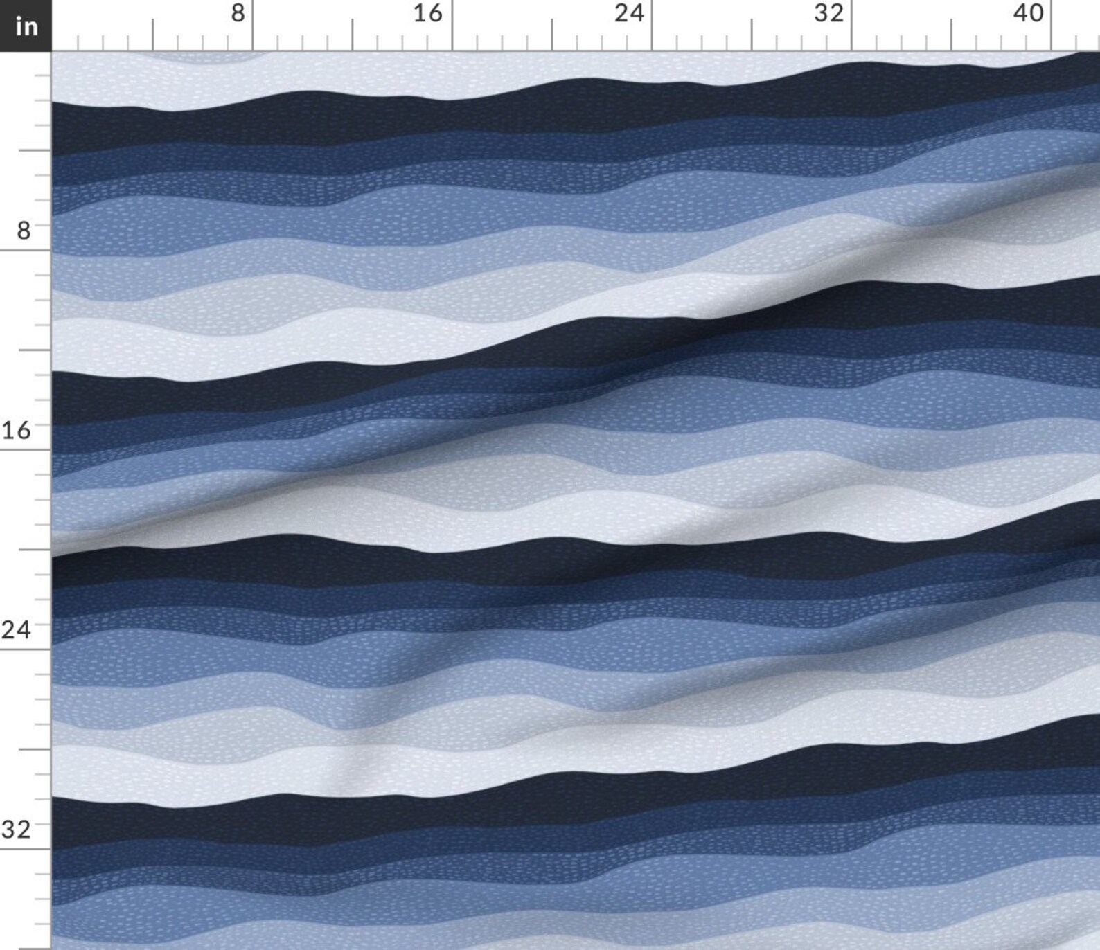 Blue Waves Fabric Stitched Waves by Writtenbykristen Blue - Etsy