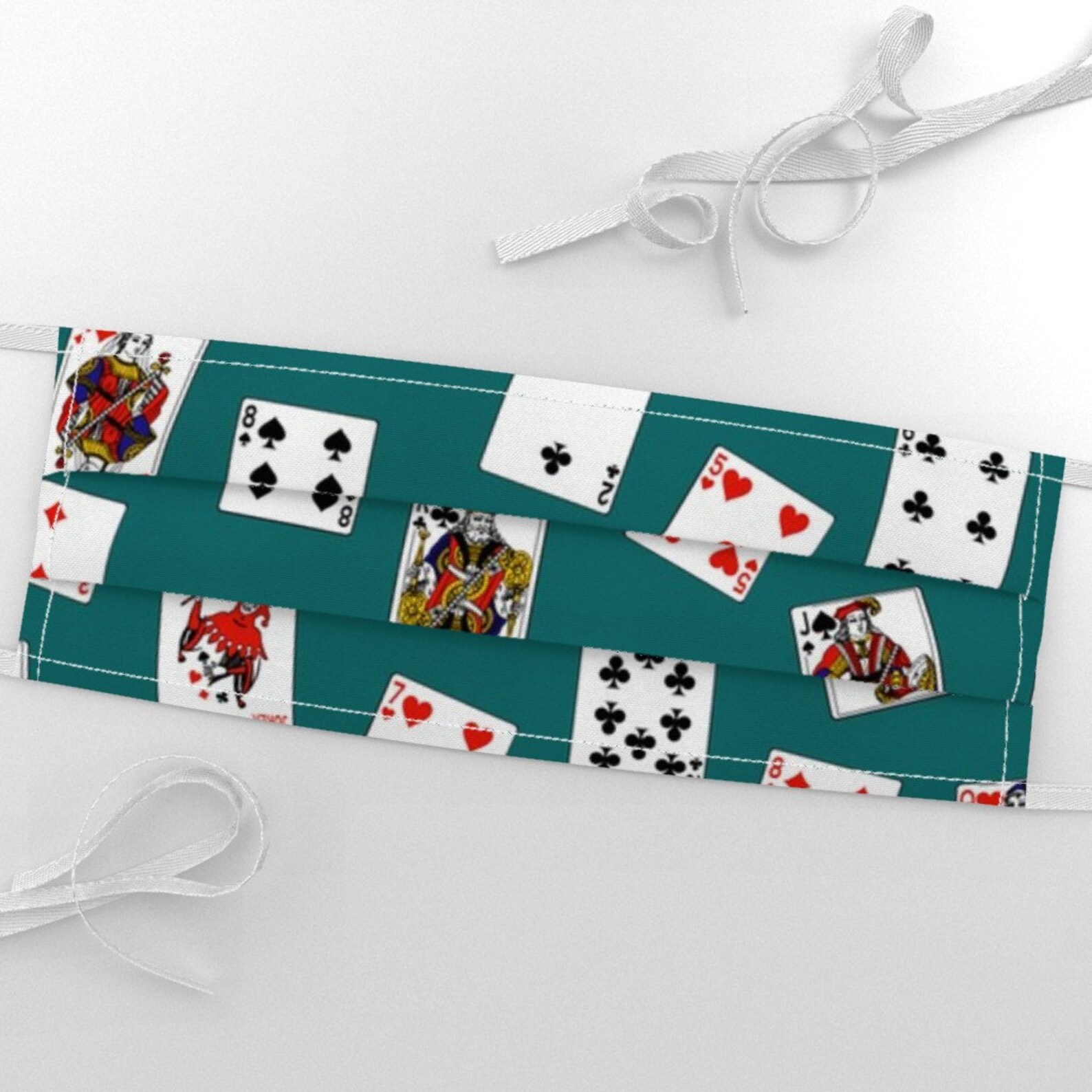 Playing Cards Fabric Scattered Playing Cards Aqua by Thin | Etsy