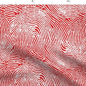 Red Fingerprints Fabric Finger Stripes by Ben Goetting Spooky Red ...
