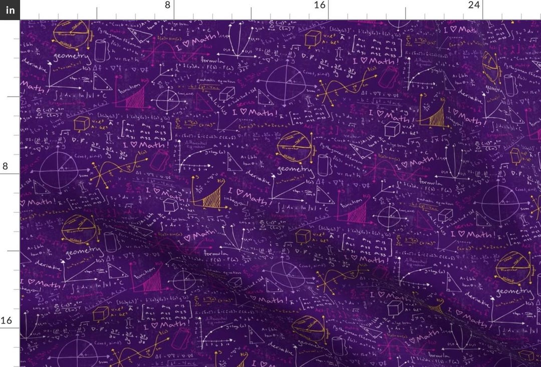 Math Fabric Math Lessons purple by Robyriker Math Formulas Numbers ...