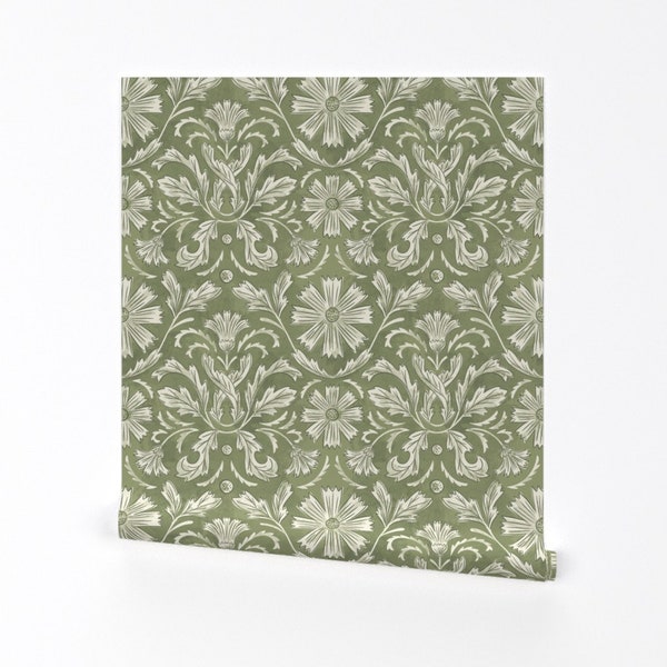 Sage Green Damask - Etsy