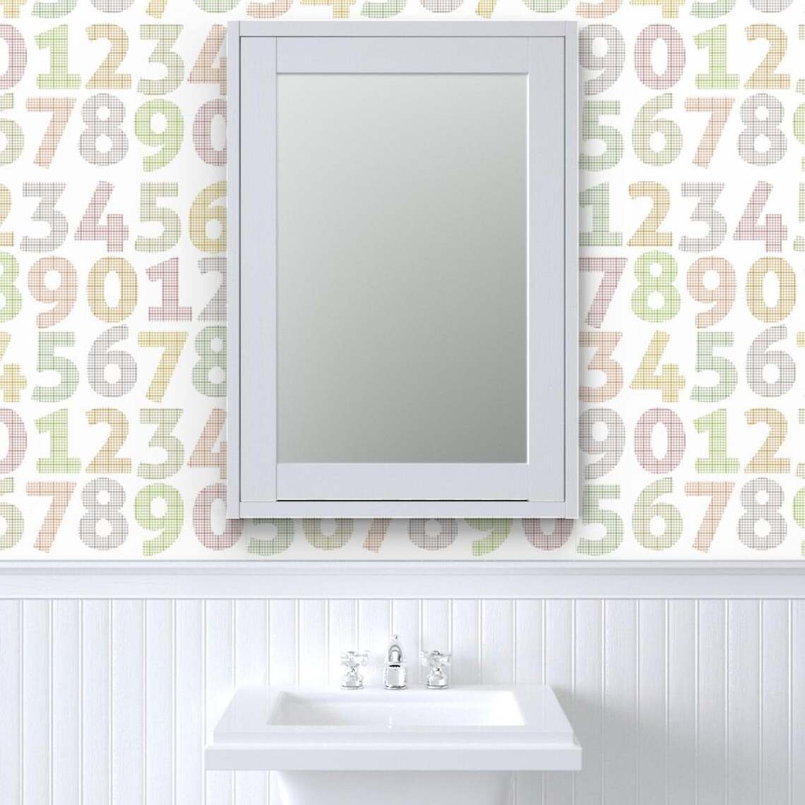 Number Wallpaper - Jumbo Number Grid on White by Weavingmajor ...