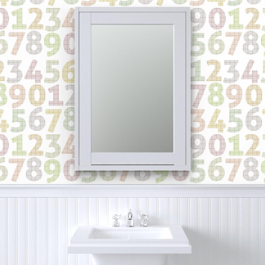 Number Wallpaper - Jumbo Number Grid on White by Weavingmajor ...