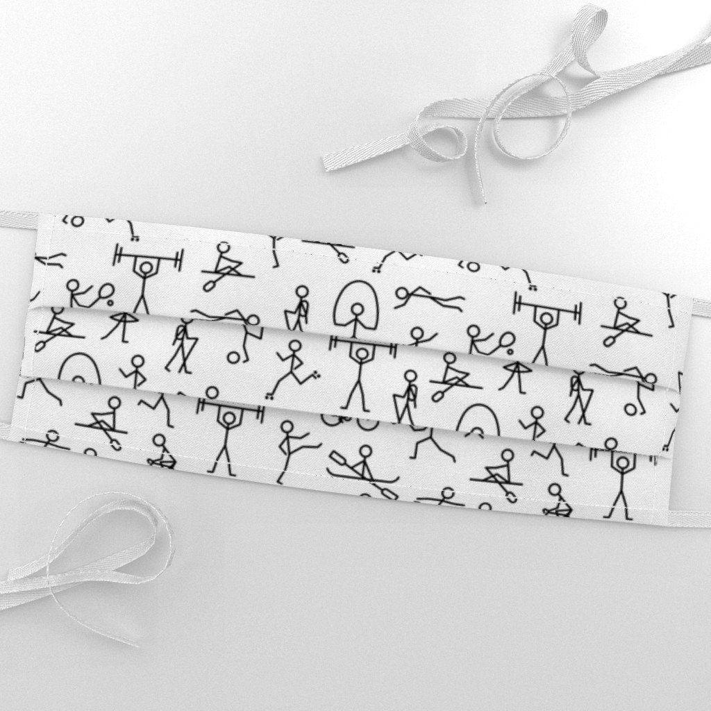 Fitness Fabric Sporty Stickman by Seesawboomerang Exercise | Etsy