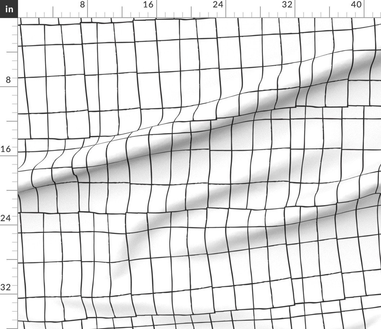 Black and White Minimalist Grid Fabric Grid by Weegallery - Etsy