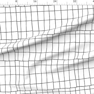 Black and White Minimalist Grid Fabric Grid by Weegallery | Etsy