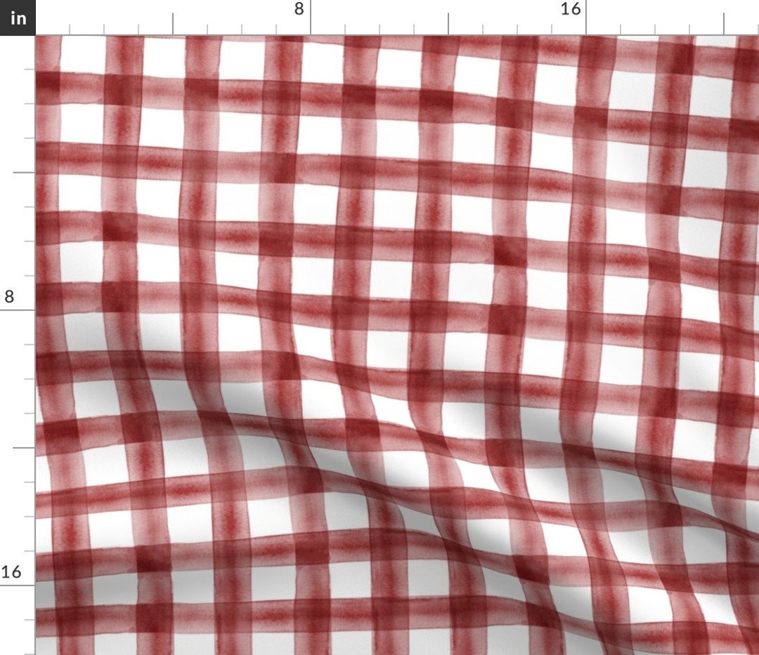Red Fabric Watercolor Plaid Dark Red by Littlearrowdesign Gingham Plaid ...