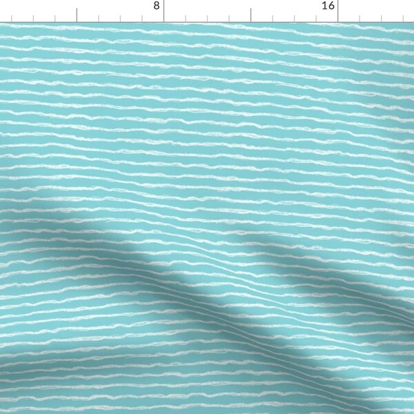 Aqua Striped Fabric - Etsy