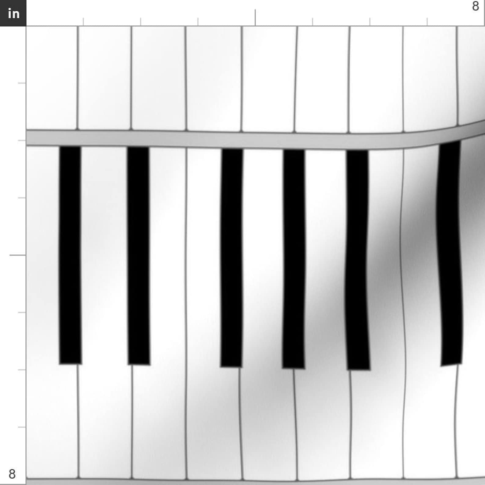 Keyboard Show Fabric - 01920731 Pianoforte Keyboard - Life-sized by Sef ...