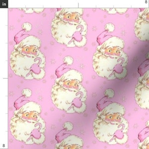 Santa Fabric Hi Santa Christmas Hot Pink by Parisbebe - Etsy