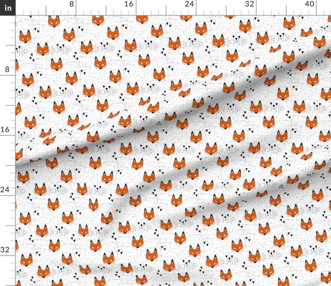 Fox Fabric Fox Mask White by Littlearrowdesign Fox - Etsy