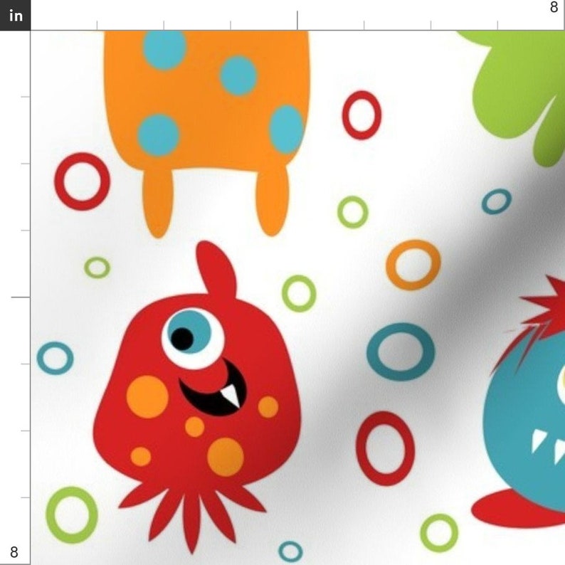 Monster Fabric Monster Fabric by Tracydb70 Cute Whimsical - Etsy