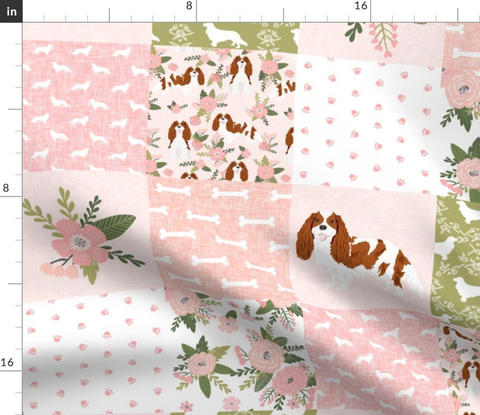 Cavalier Spaniel Fabric cavalier King Charles Spaniel - Etsy