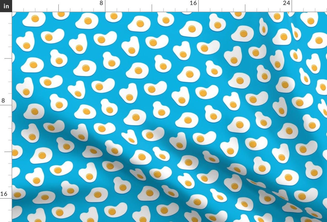 Fried Eggs Fabric - Fried Eggs by Whimsical Brush - Fried Eggs Sunny ...