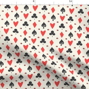 Playing Cards Suits Fabric Cards // Suits Spade Alice In | Etsy