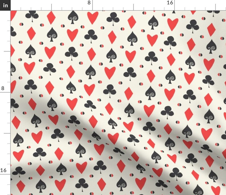 Playing Cards Suits Fabric Cards // Suits Spade Alice in - Etsy