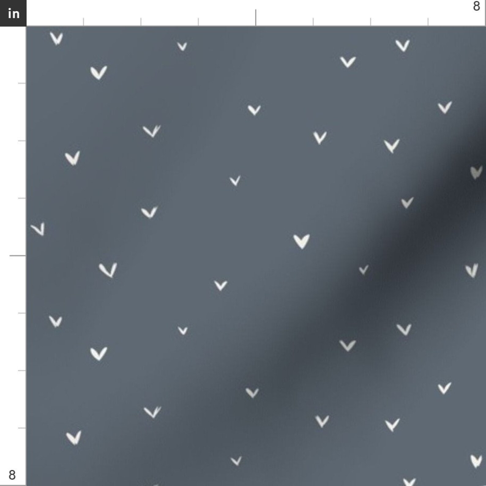 Micro Scale Hearts Fabric Blue Grey Tiny Love Hearts on Dark | Etsy