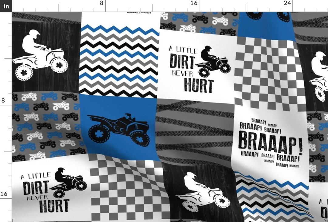 Motor Sports Apparel Fabric - 4 Wheel Cheater Quilt by ...