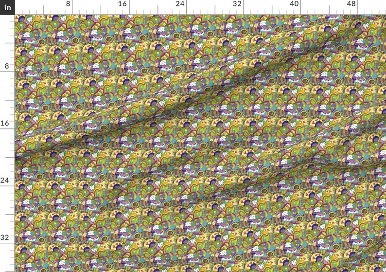 Trippy Fabric Hallucinogenic World By Penguinhouse Trippy | Etsy