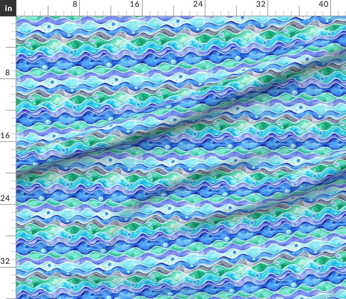 Ocean Waves Fabric Ocean Pattern by Timone Summer Ocean | Etsy
