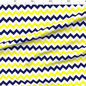 Chevron Fabric Yellow and Blue Chevron Stripes by - Etsy