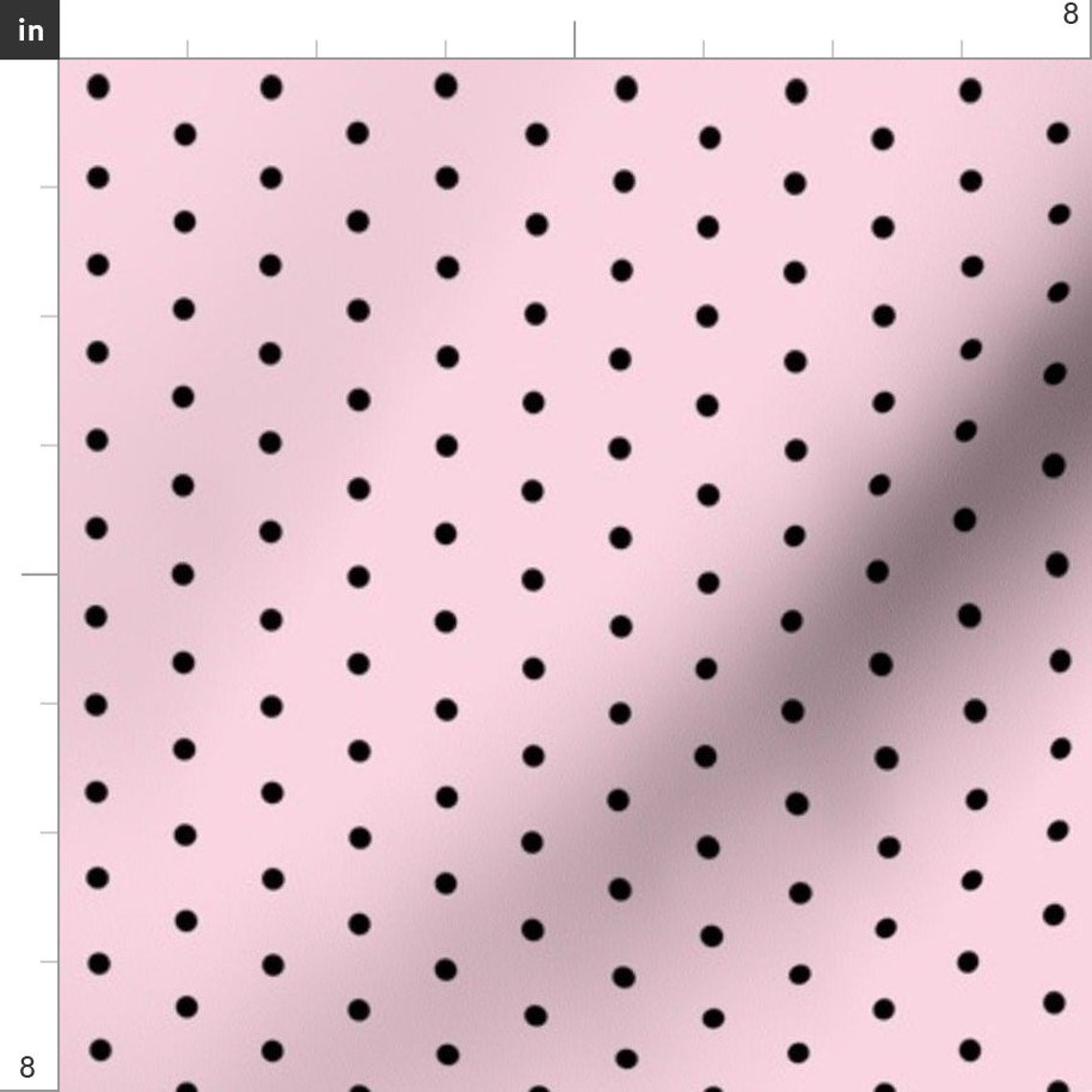 Dot Fabric Pink and Black Sweet Preppy Tiny Small Polka | Etsy