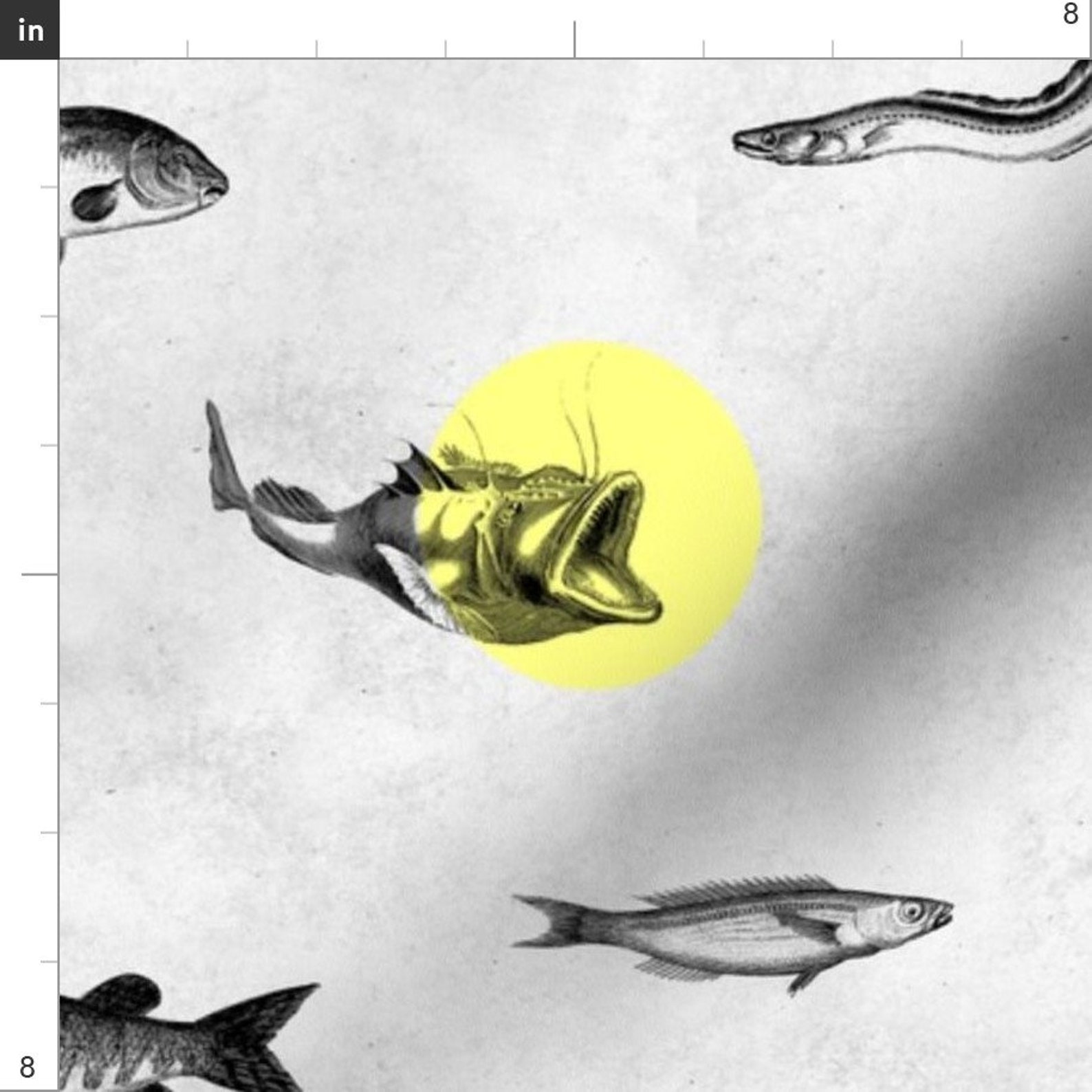 Sea Creatures Yellow Dots Nautical Animals Fish Fabric - Etsy