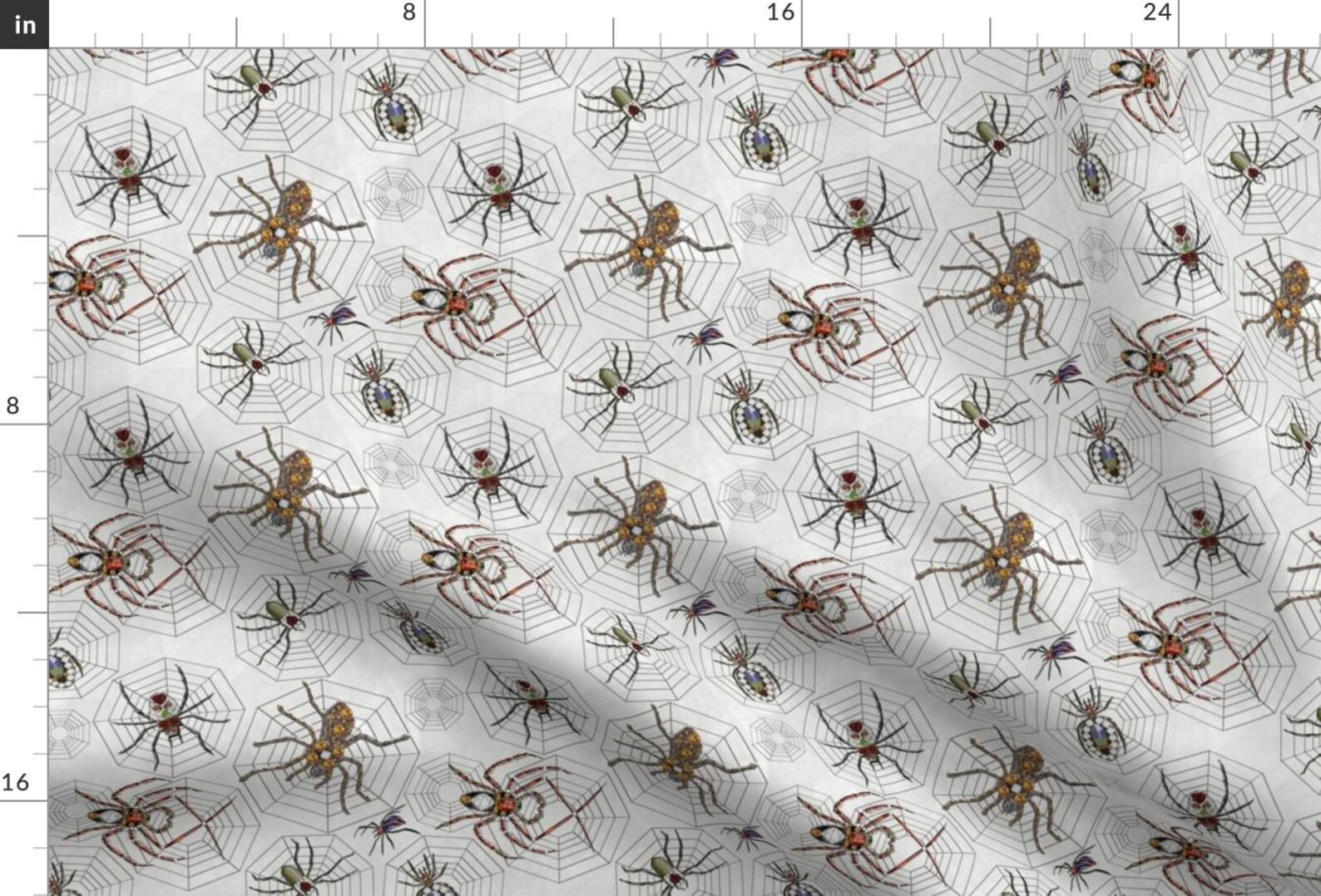 Spider Web Fabric - Spiders Galore by Mag-o - Halloween Insect Bug ...