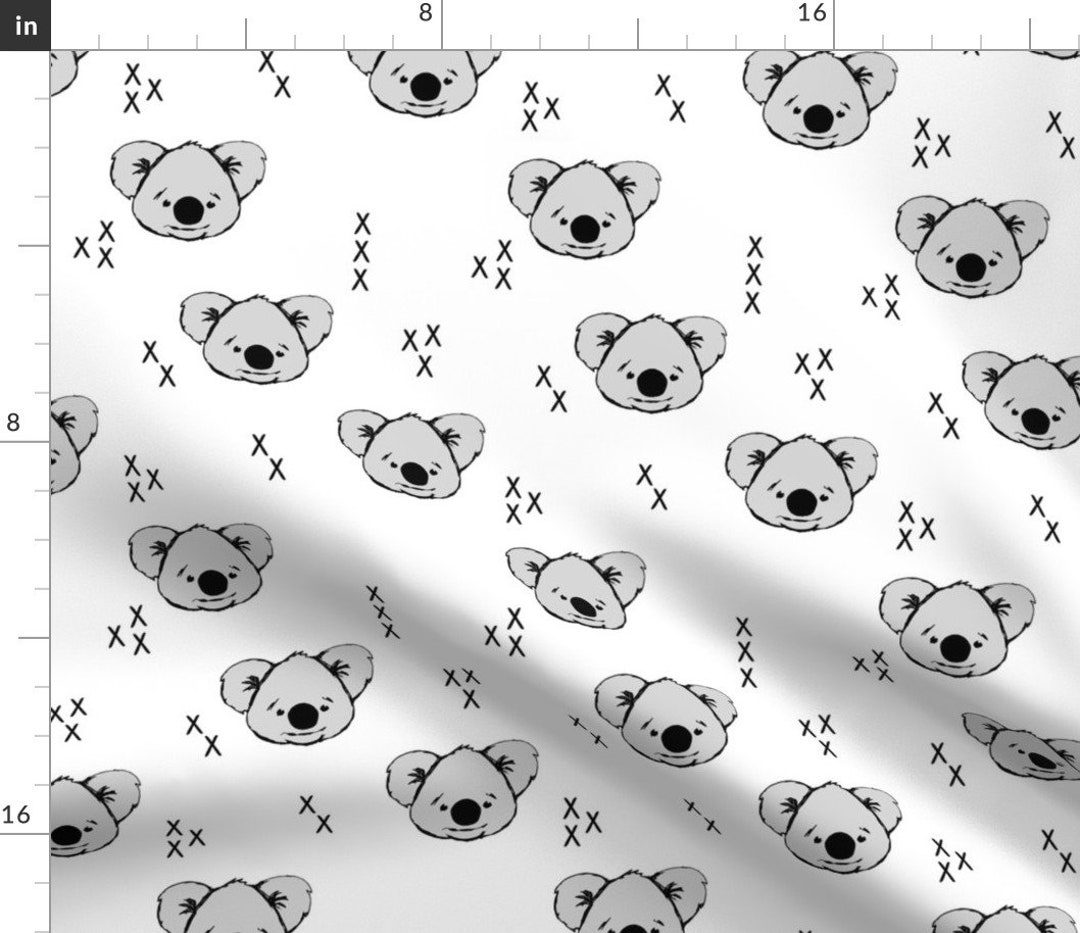 Koalas Fabric Koala / White Custom Fabric by Little Arrow - Etsy