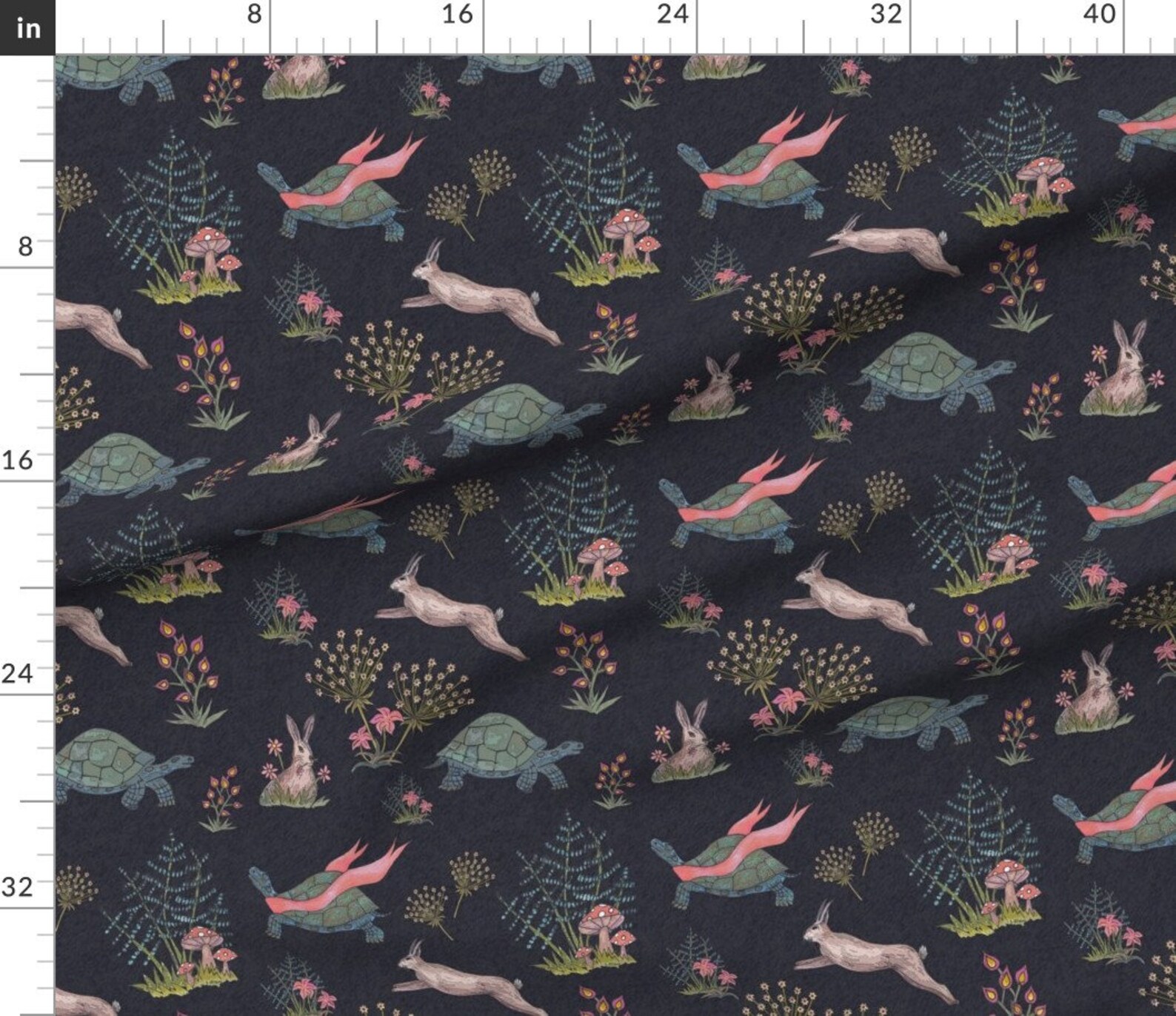 Tortoise and the Hare Fabric Tortoise and Hare by - Etsy