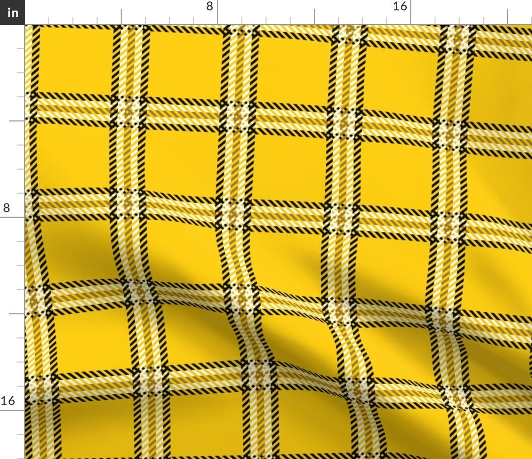 90s Yellow Plaid Fabric Cher's Plaid by - Etsy