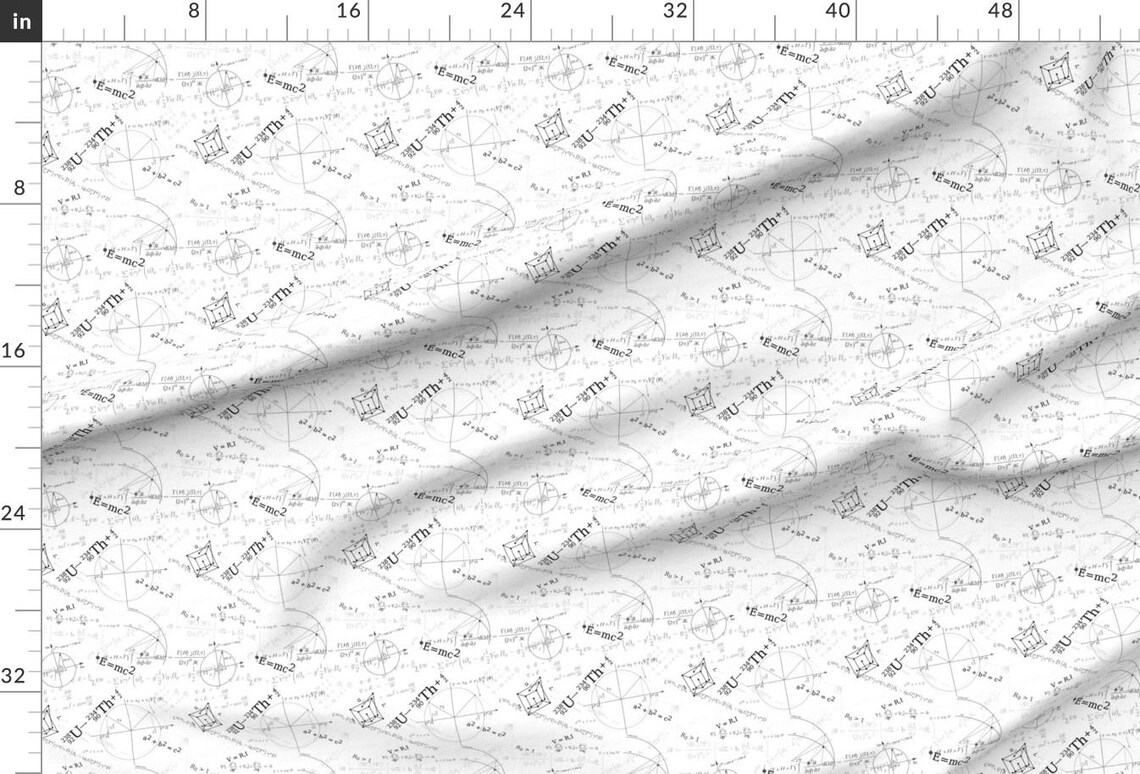 Math Fabric - Equations Black White by Studiofibonacci Physics ...