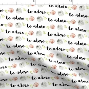 Love Fabric Te Adoro 3 by Thinlinetextiles Love Te Adoro - Etsy