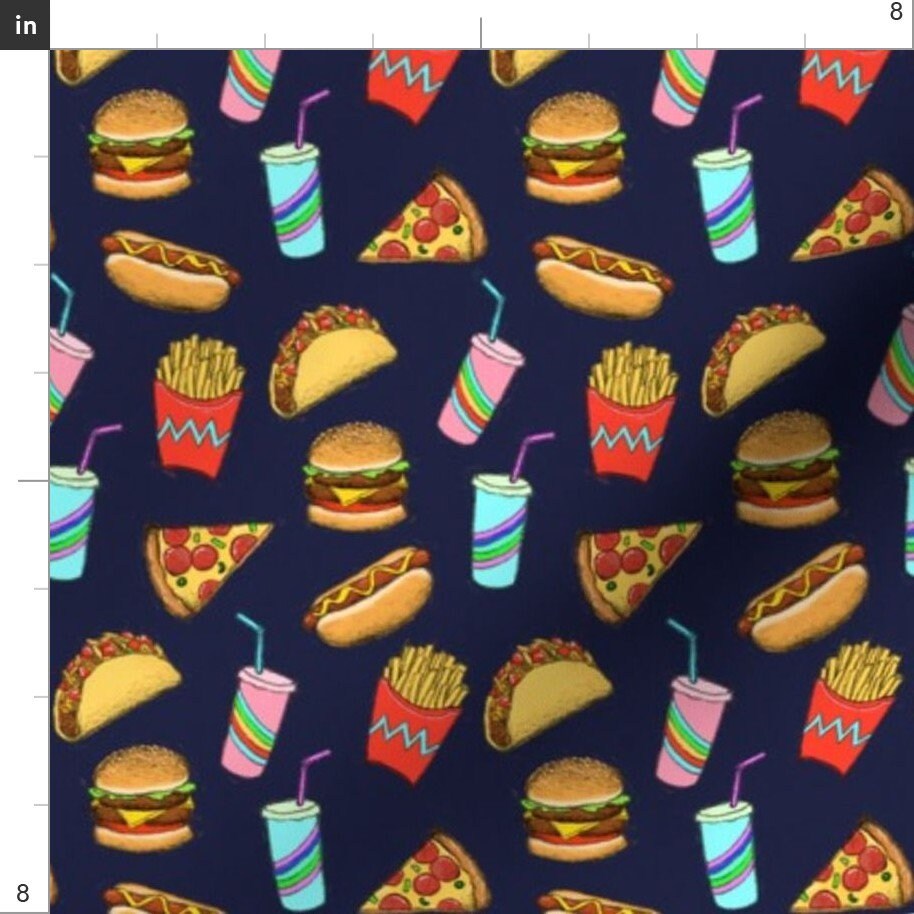 Fast Food Fabric Painted Fast Food Small Version By Micklyn | Etsy