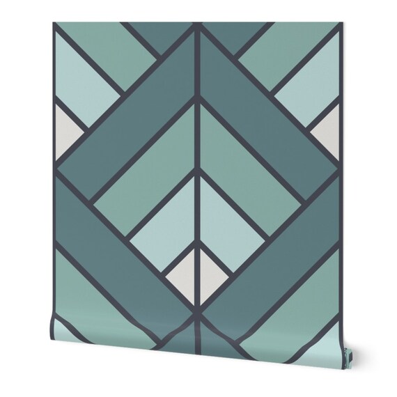 Geometric Pattern Art Deco Diamond Lily By Red Wolf Art Deco Wallpaper ...