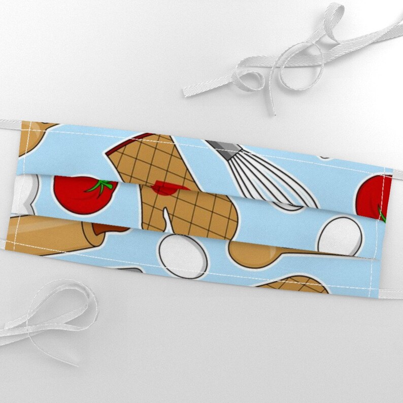 Chef Fabric in the Kitchen Blue by Jannasalak Cook Cooking - Etsy