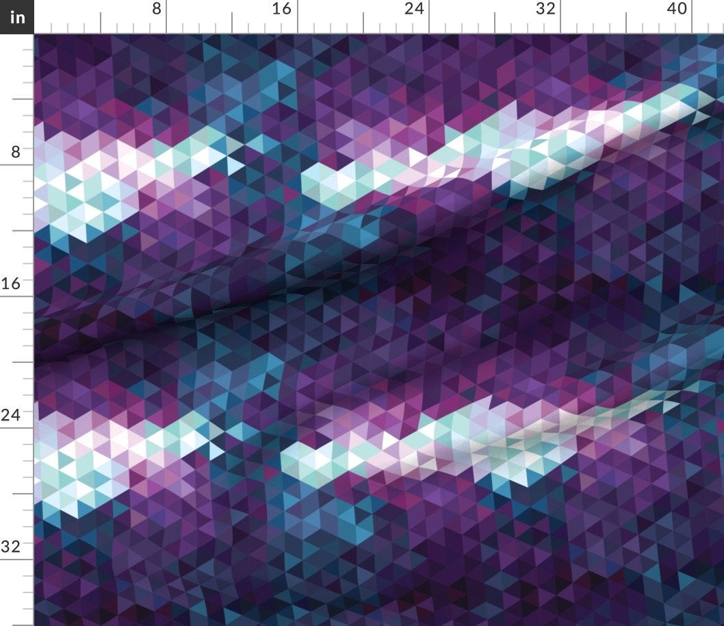 Purple Geometric Fabric Stormy Skies Triangle Geometric by - Etsy