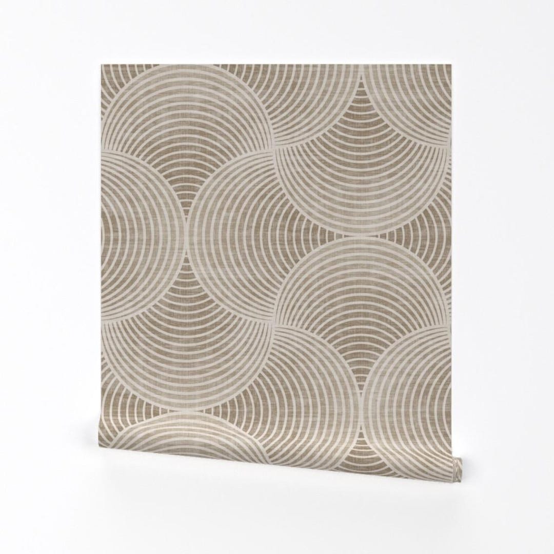 Modern Geometric Removable Peel and Stick Wallpaper - Earth Tone Beige ...
