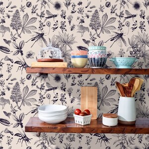 Botanical Insect Wallpaper Insect Garden Retro by Juliaschumacher ...