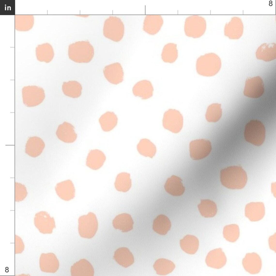 Dots Fabric Painted Dots Pastel Light Peach Nursery Baby - Etsy